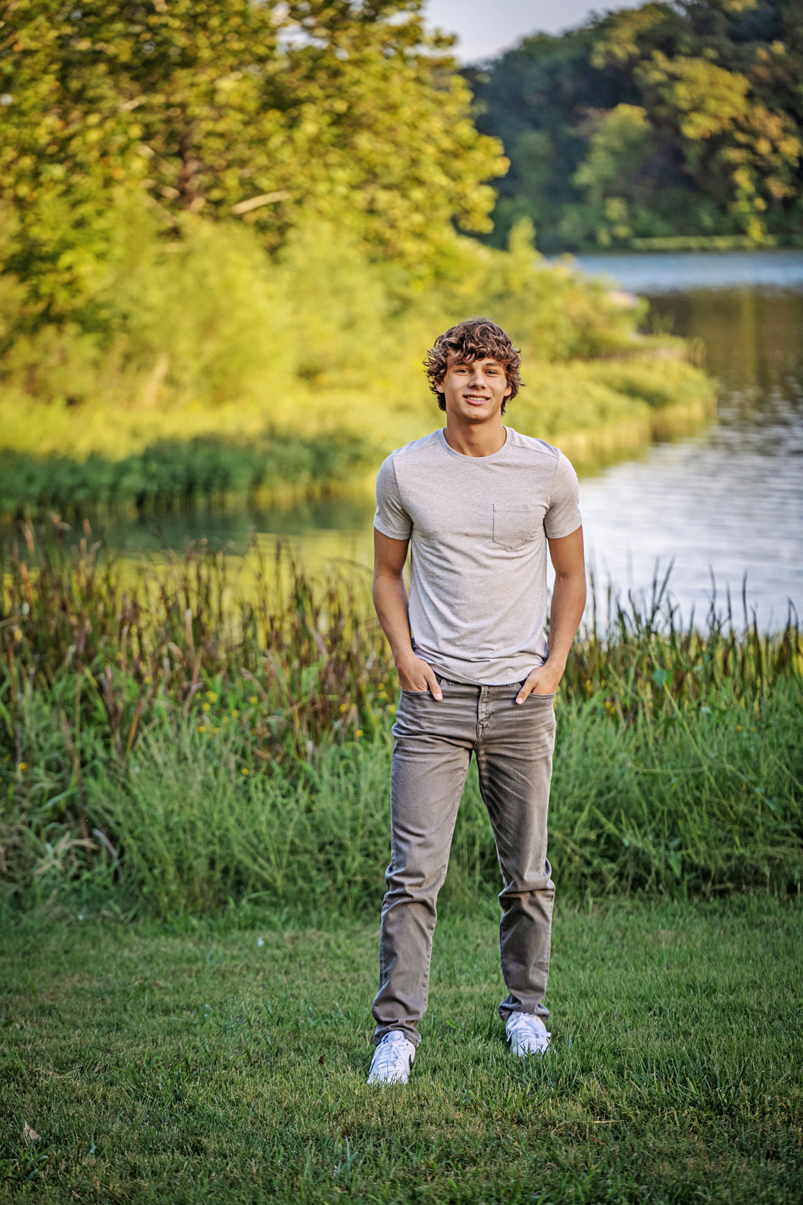 Jackson's Silver senior portraits in the park - Center Stage Seniors