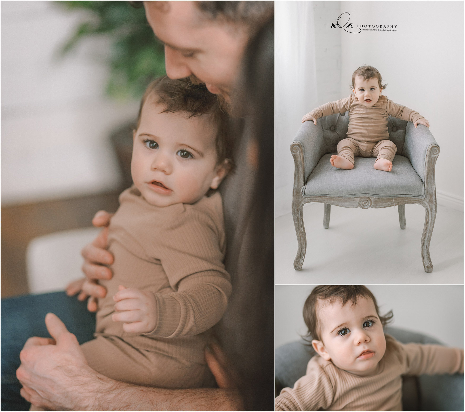 Baby Milestone Photography with the Family in the Studio
