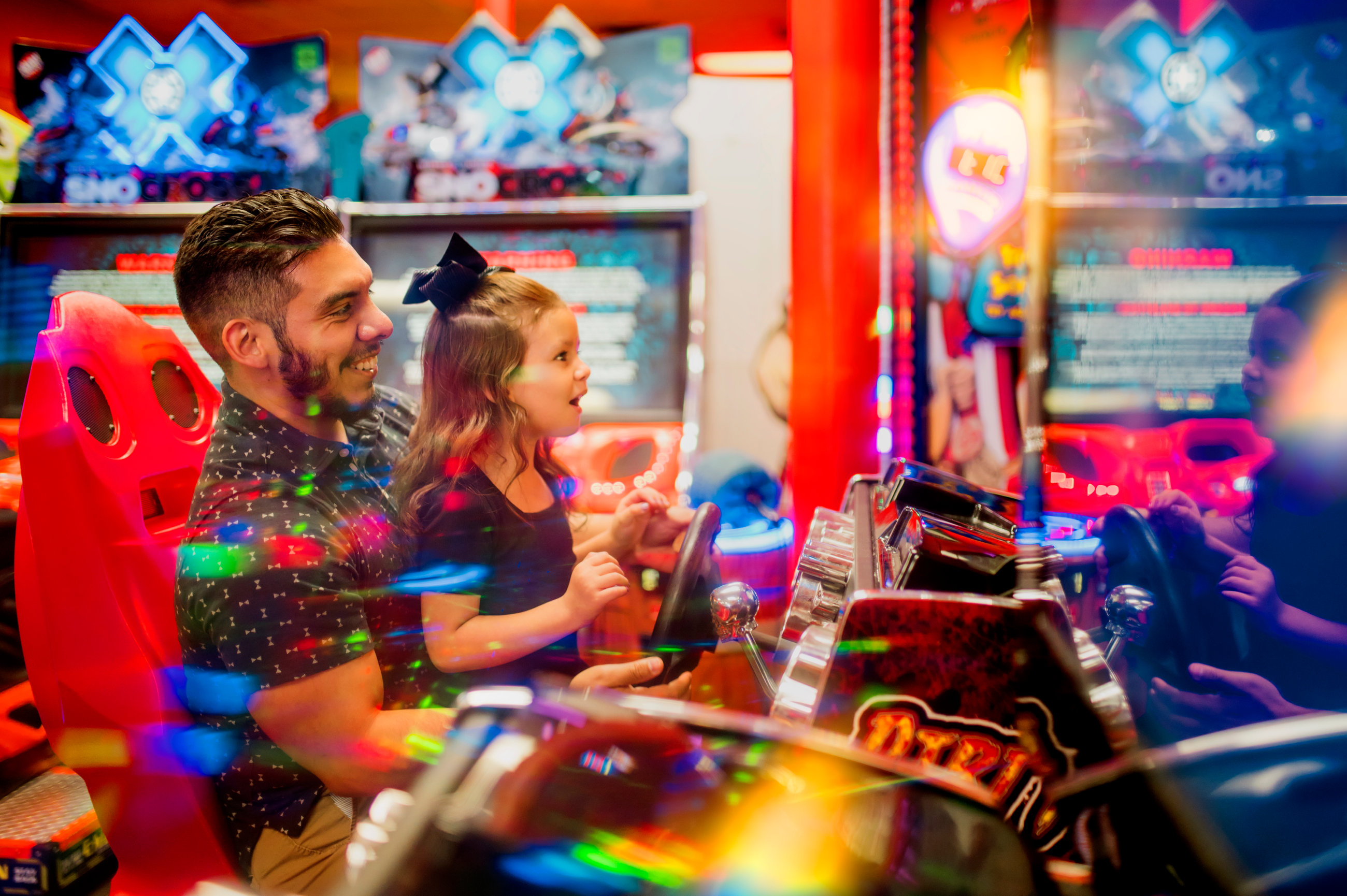 Father Daughter Arcade Day - Stephanie DeFranco Photography