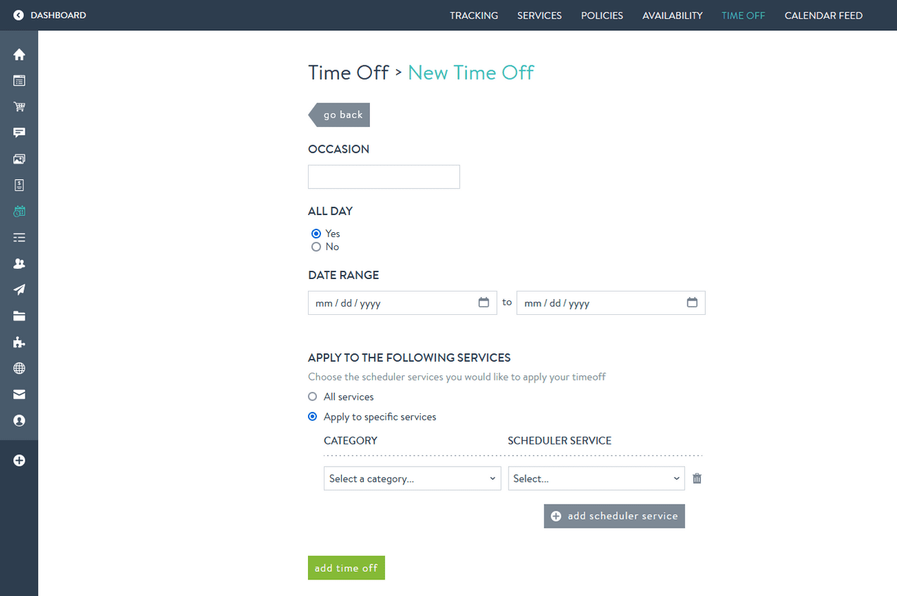 How to Set Time-off in the Scheduler - PhotoBiz Knowledge Base