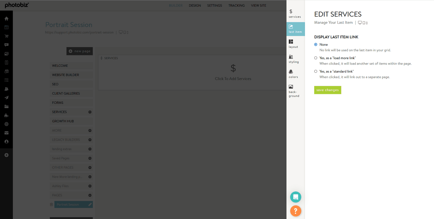 How To Use Services Blocks - PhotoBiz Knowledge Base