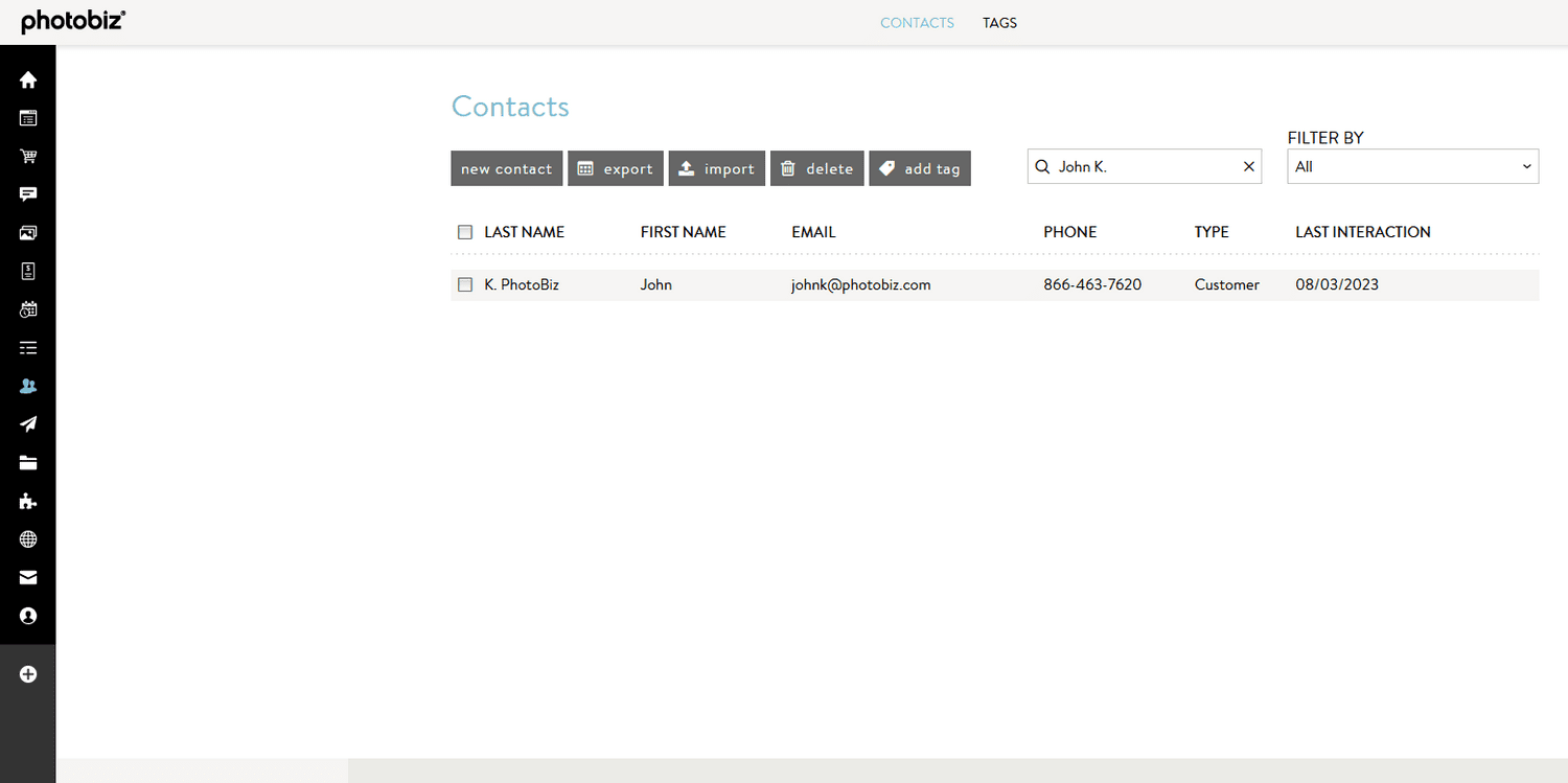 How Can I Search My Contacts? - PhotoBiz Knowledge Base