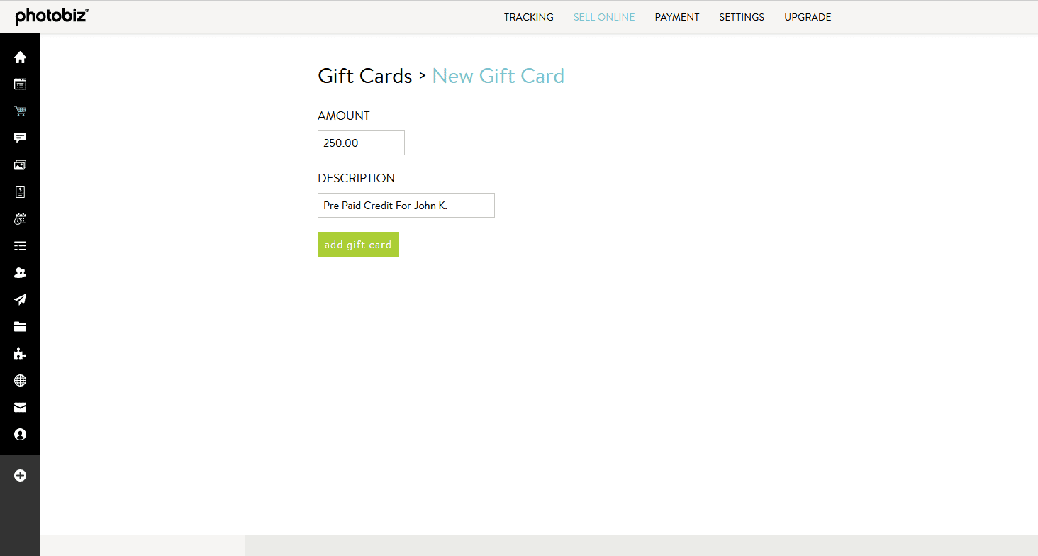 How to use Gift Cards for Deposits - PhotoBiz Knowledge Base