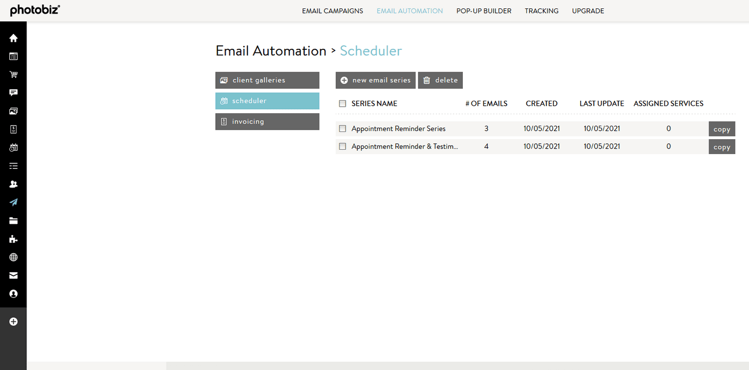 Setting Up Email Automation for the Scheduler - PhotoBiz Knowledge Base